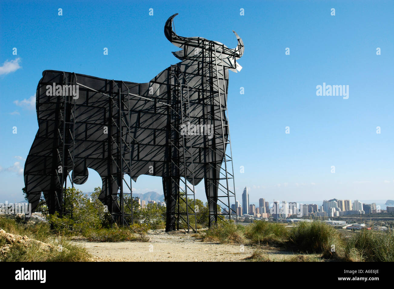 Jerez Osborne bull, Benidorm, Costa Blanca, Spain Stock Photo - Alamy