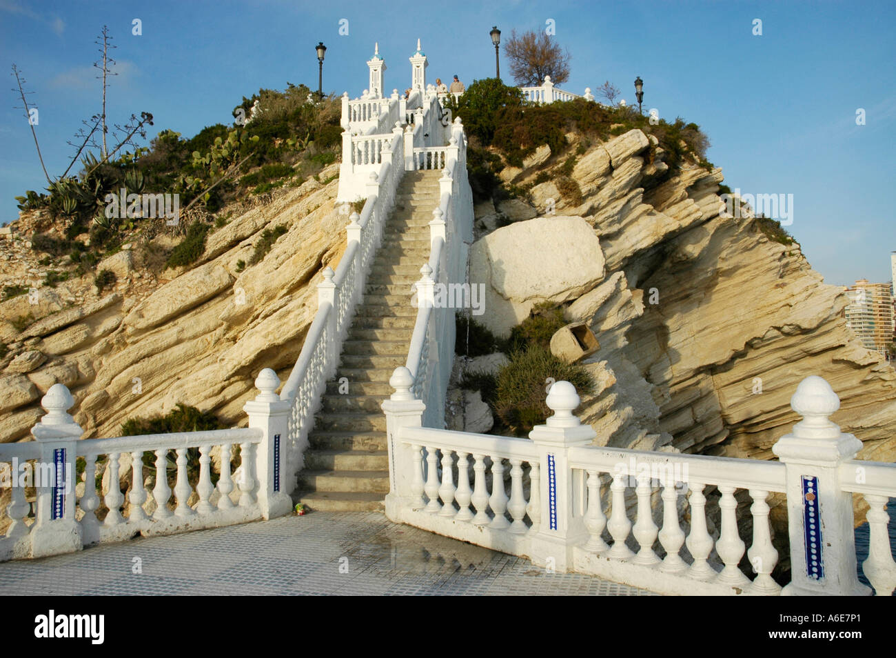 Viewing platform, balcony of the Mediterranean, Benidorm, Costa Blanca ...