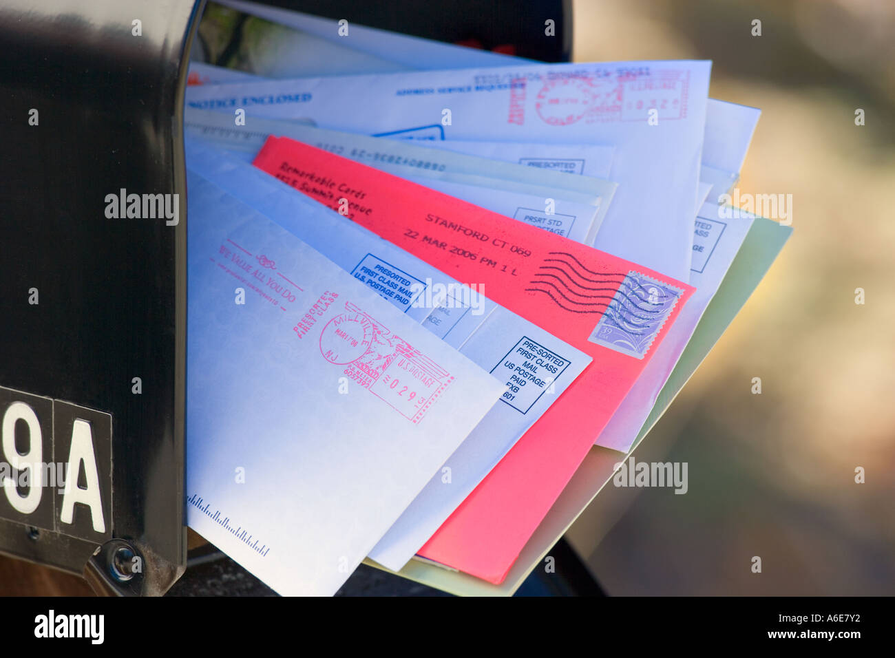 Letters in rural mailbox Stock Photo - Alamy