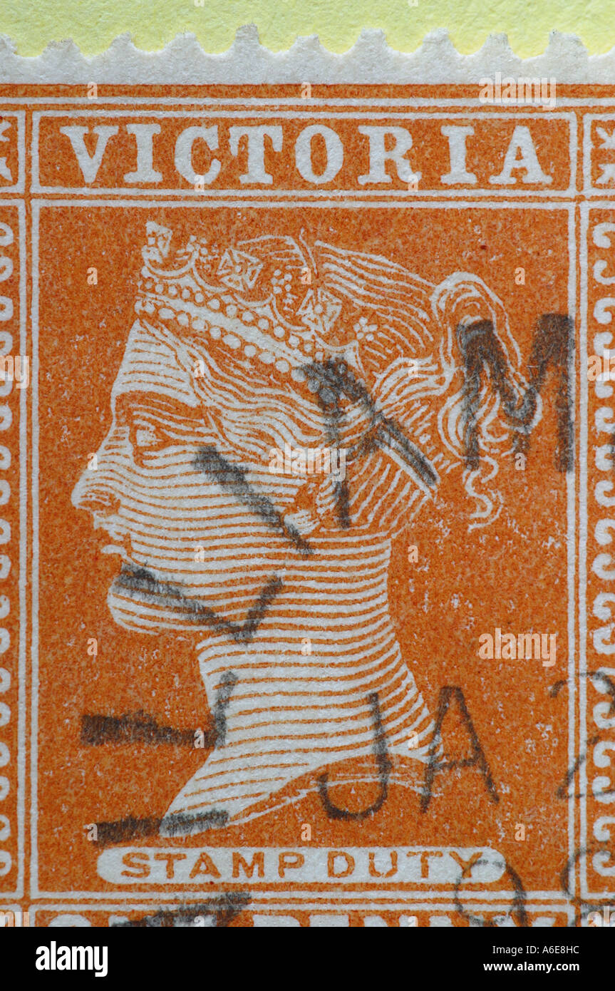 Queen Victoria stamp from the Australian state of Victoria from the ...