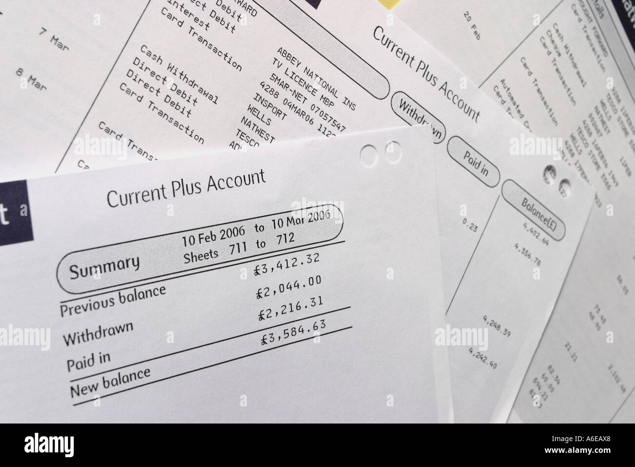 Bank statement uk hi-res stock photography and images - Alamy