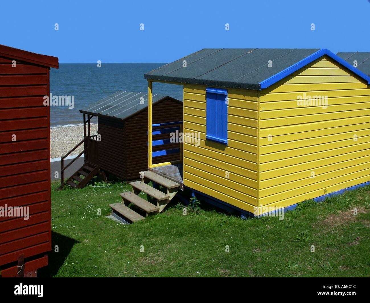 whitstable kent beach huts Stock Photo - Alamy