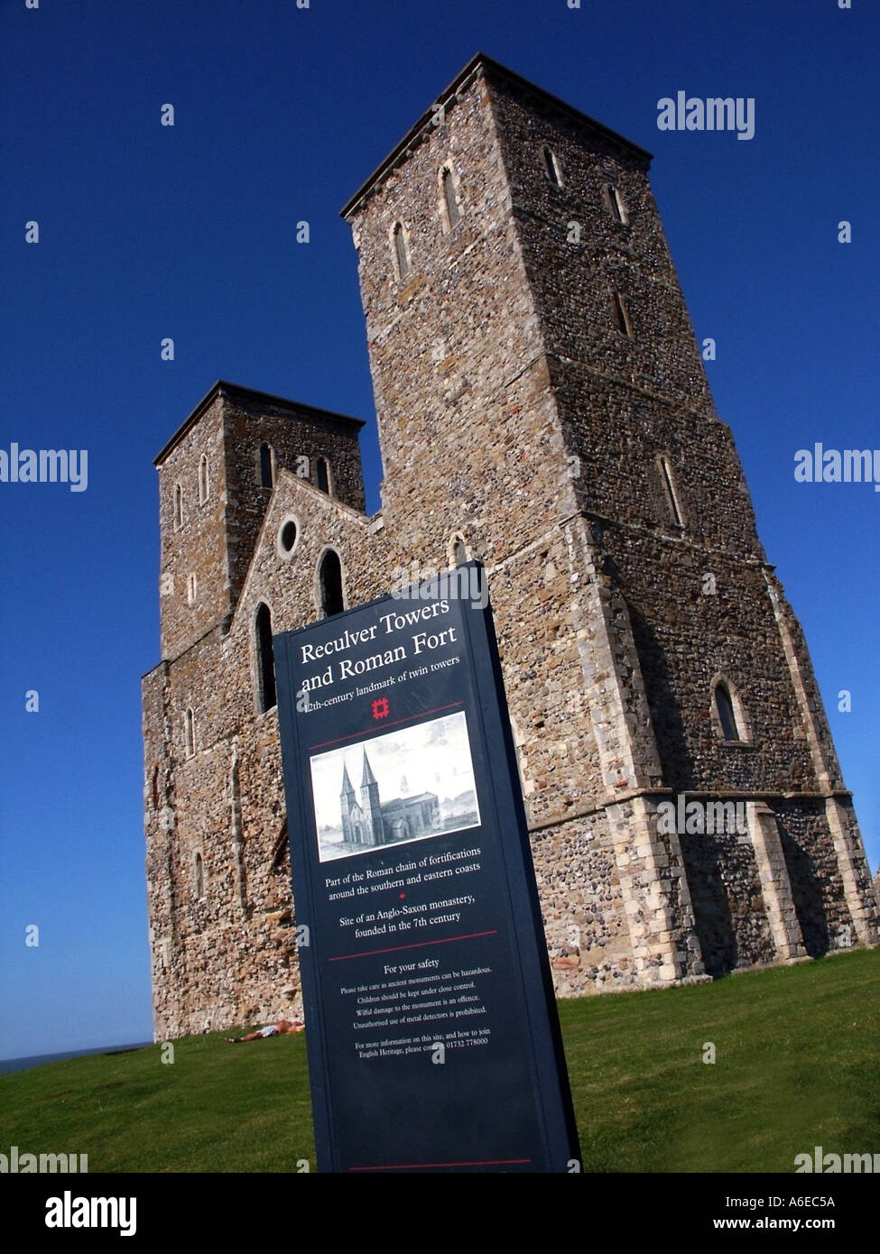 reculver towers kent Stock Photo - Alamy