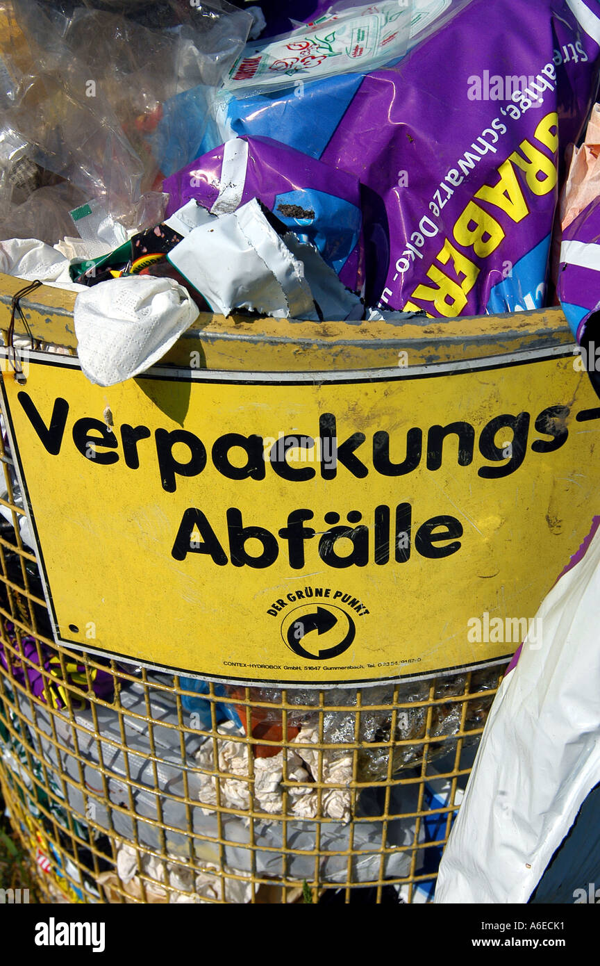 Emtpy wrappings in the garbage can Stock Photo - Alamy