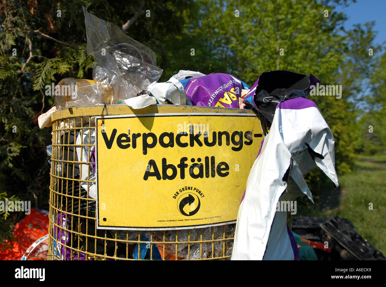 Emtpy wrappings in the garbage can Stock Photo - Alamy