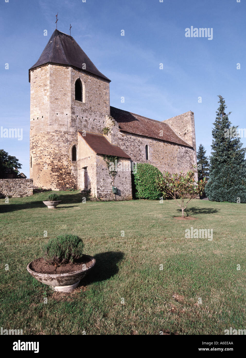 Audrix near Le Bugue Dordogne Perigord France village church was in ...