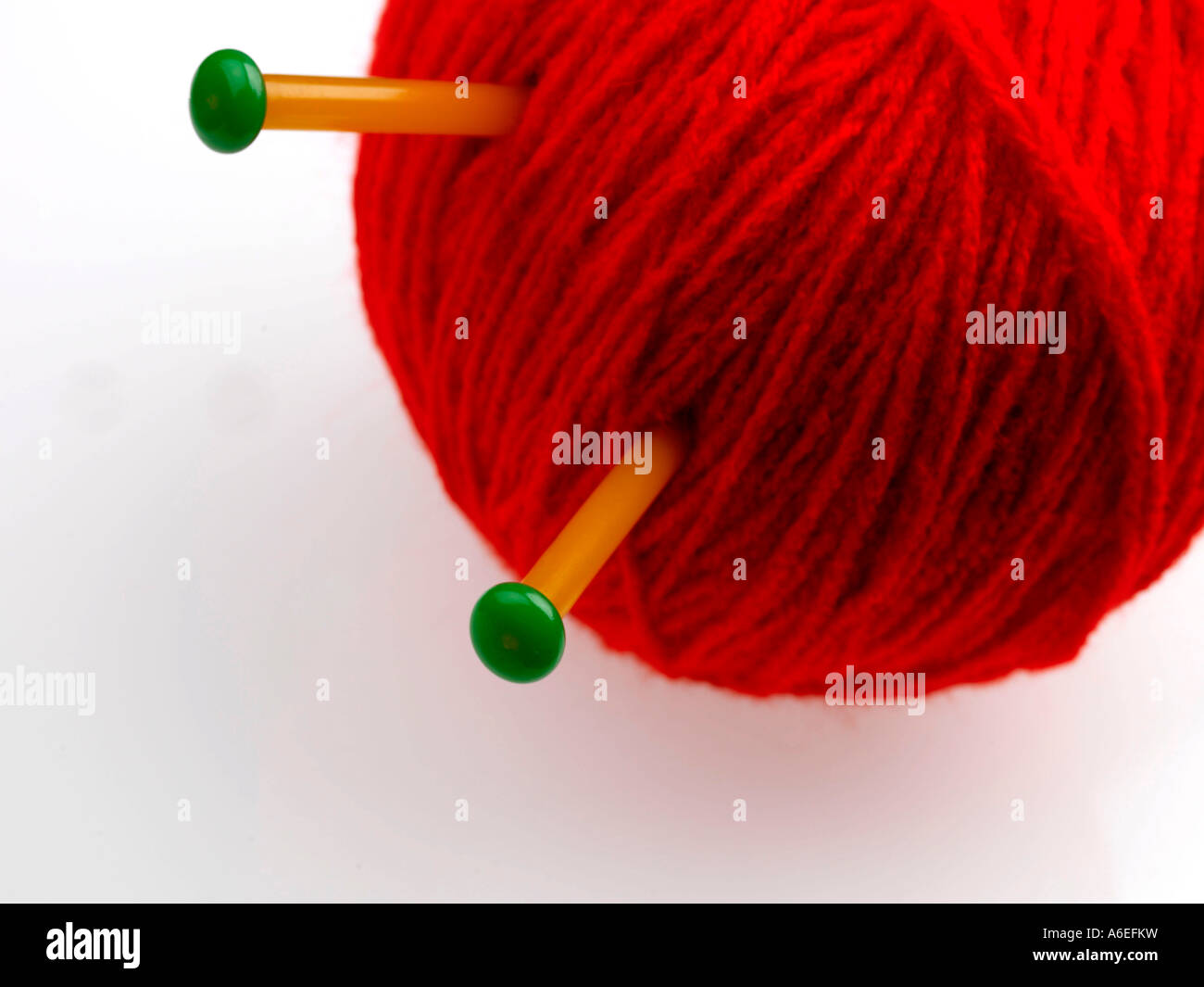 Ball of Red Knitting Wool Stock Photo - Alamy