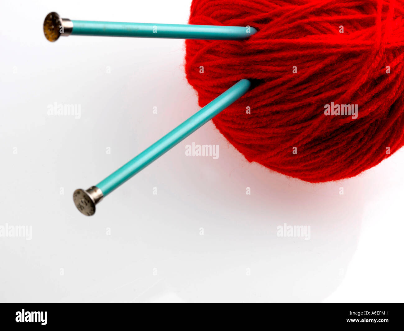 Ball of Red Knitting Wool Stock Photo - Alamy