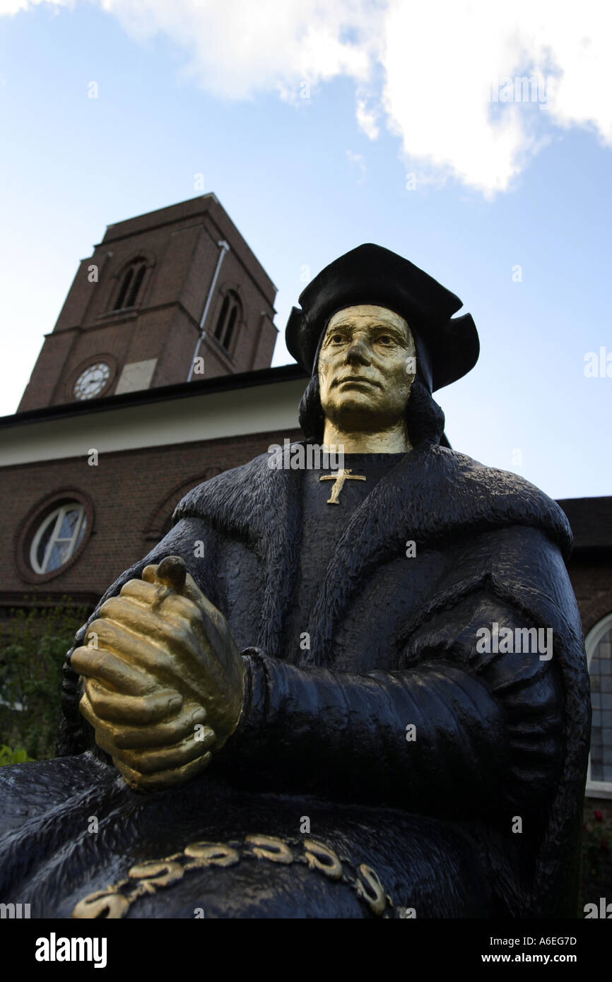 united kingdom london chelsea embankment statue of Sir Thomas More in ...