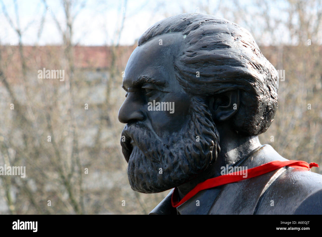 The statue of Karl Marx gazing towards the television tower on ...