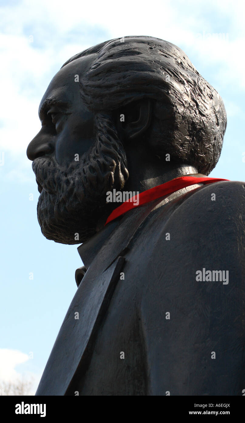 The statue of Karl Marx gazing towards the television tower on ...