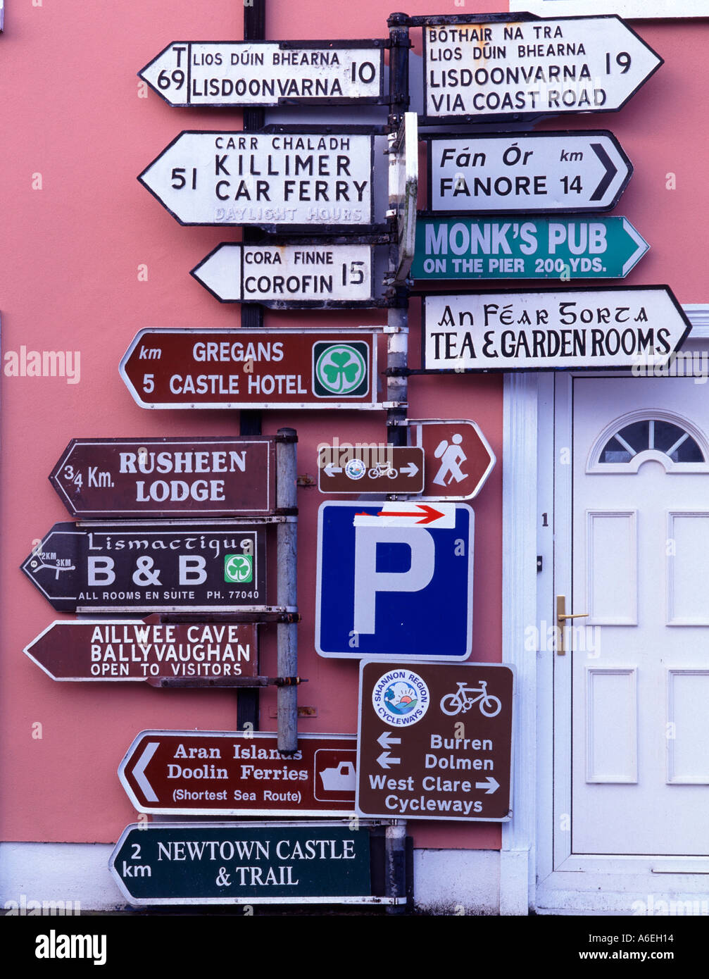 Road signs, Ballyvaughan, County Clare, Ireland Stock Photo - Alamy