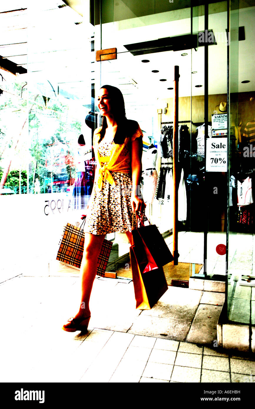 Young Woman Shopping Model Released Stock Photo - Alamy