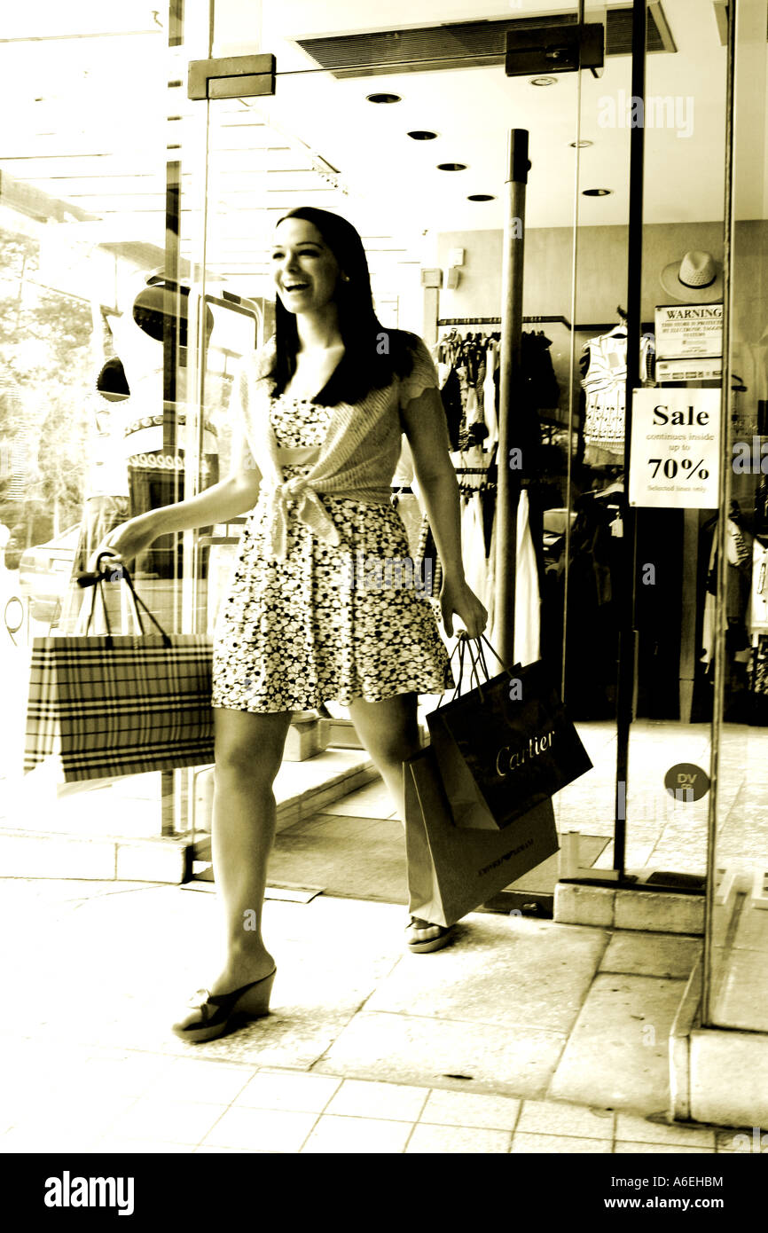 Young Woman Shopping Model Released Stock Photo - Alamy