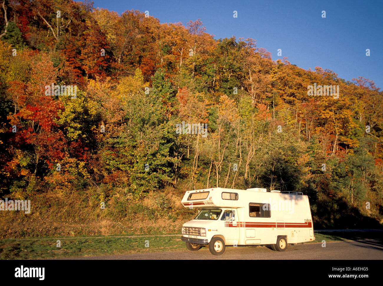 Fall Colors camping recreational vehicle Stock Photo - Alamy