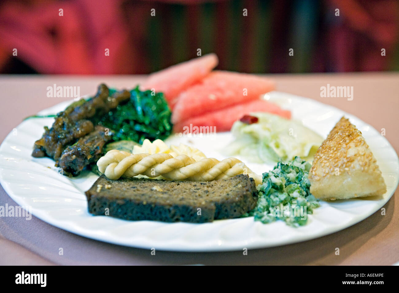 CHINA XI'AN Various breakfast dishes from fancy hotel buffet including ...