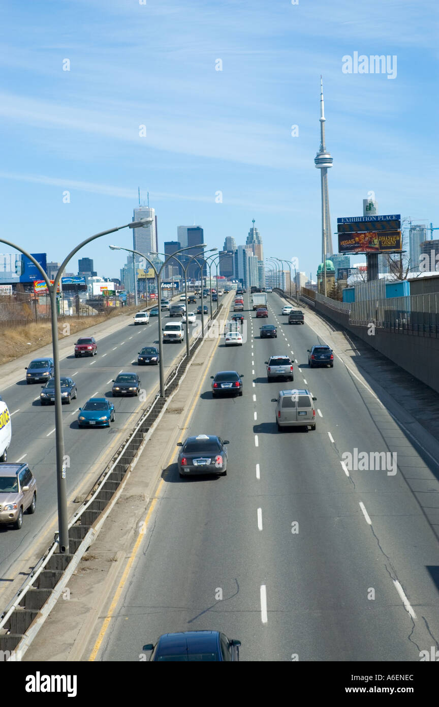 Highway into the downtown core of Toronto Ontario Canada Stock Photo ...