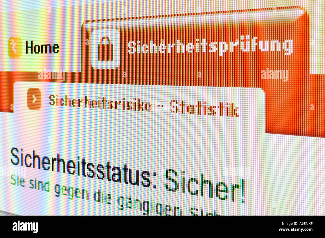 Screenshot Safety examination Safety status safe Stock Photo - Alamy