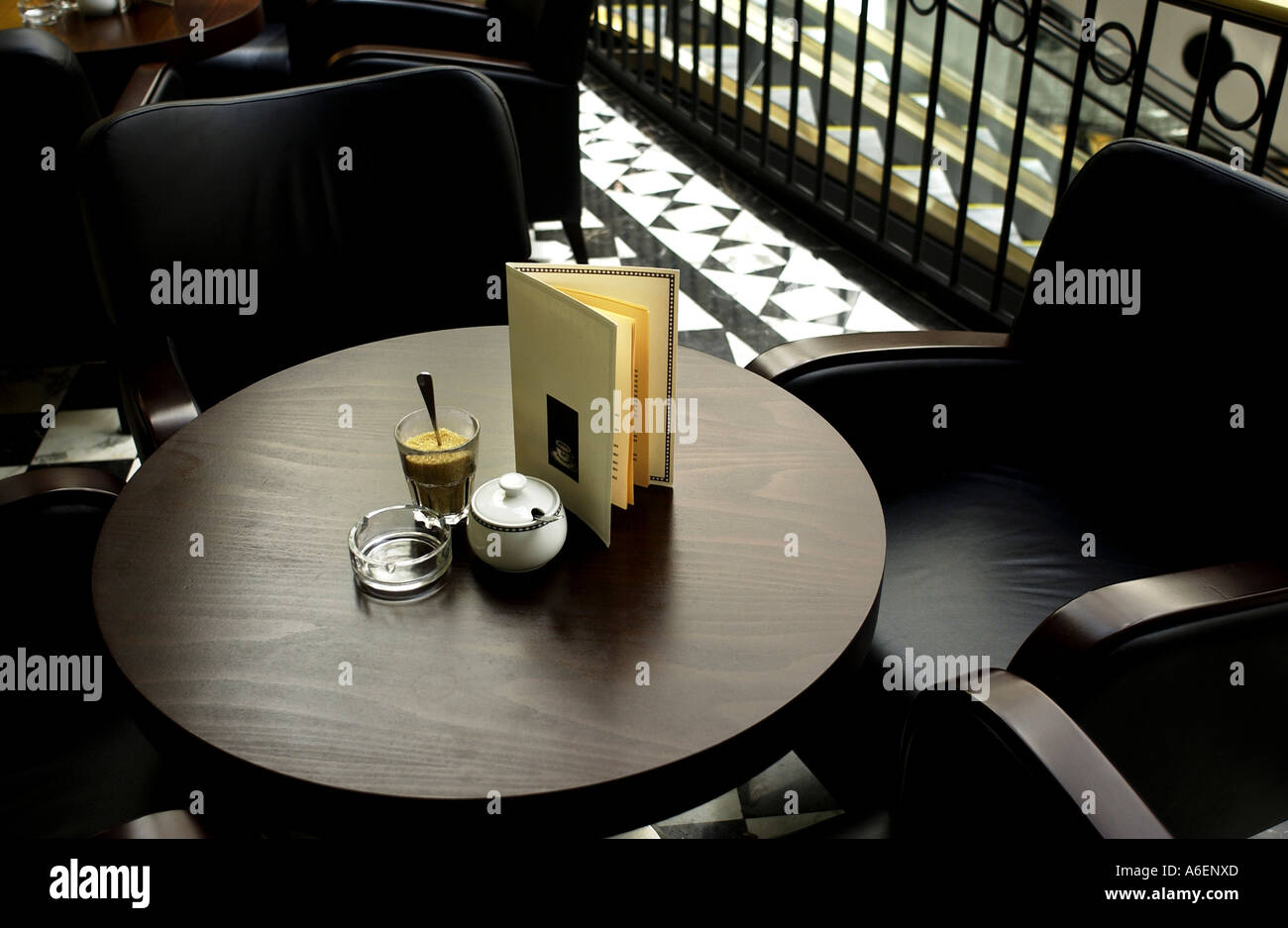 Table in a cafe Stock Photo - Alamy