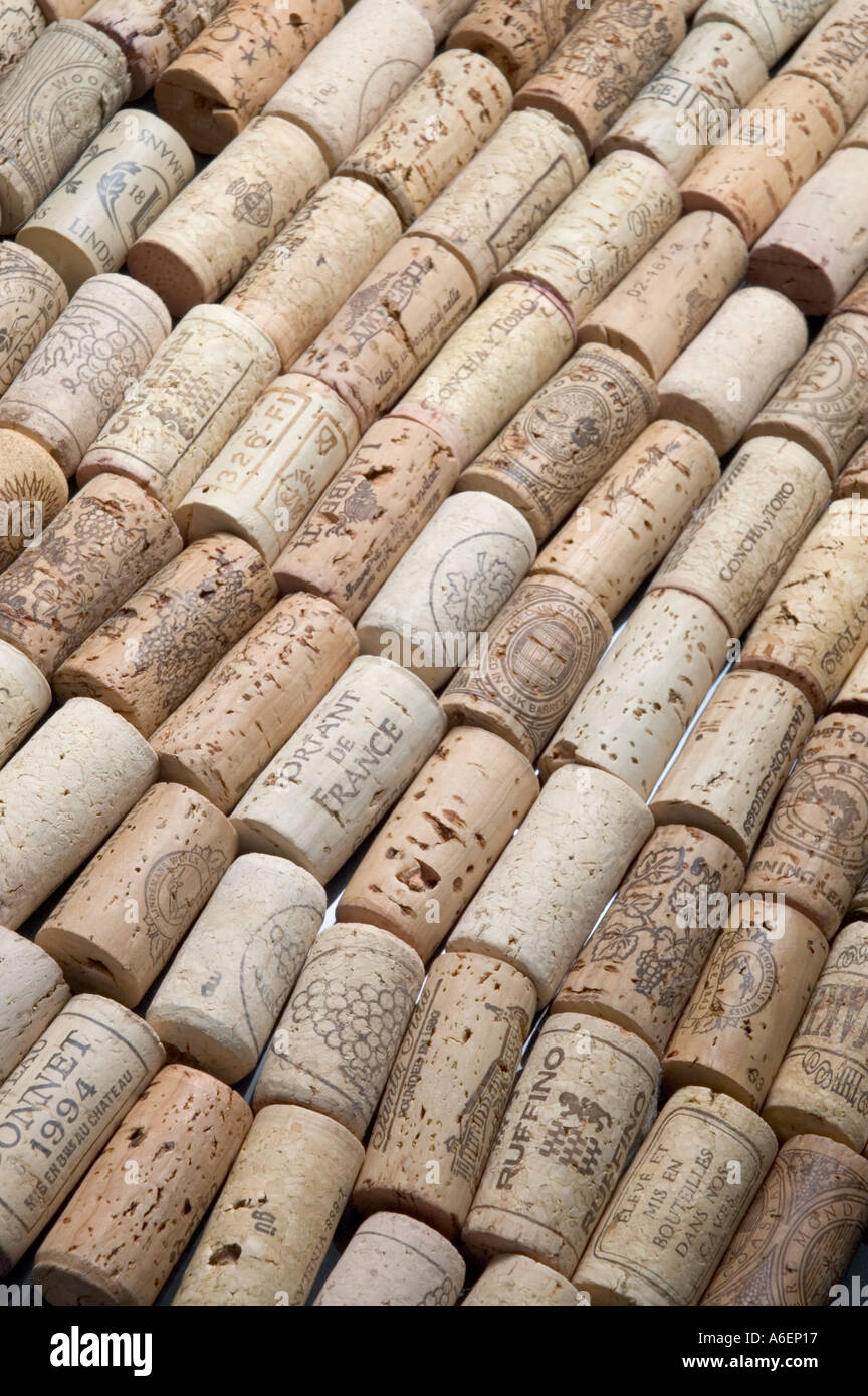 Corks from different wine bottles Stock Photo - Alamy