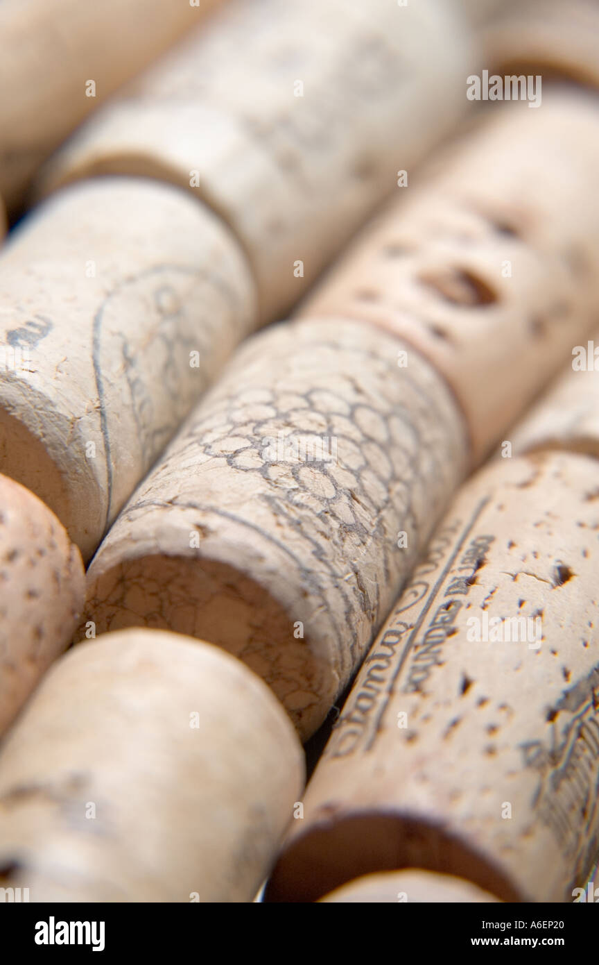Corks from different wine bottles Stock Photo - Alamy