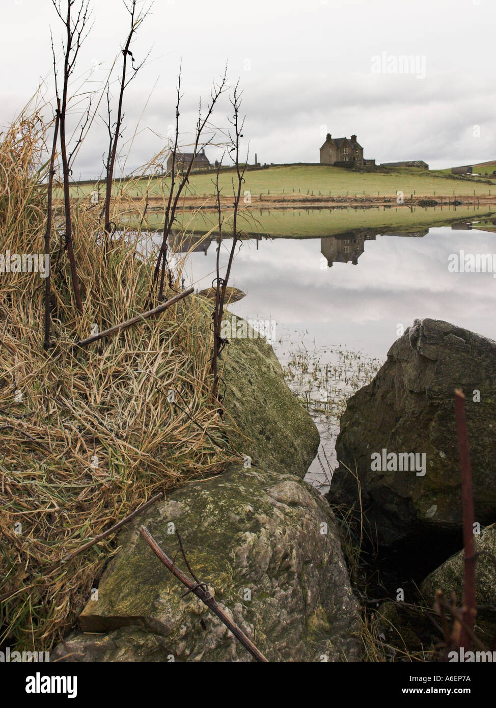 Reflections Tingwall Loch Shetland Stock Photo - Alamy