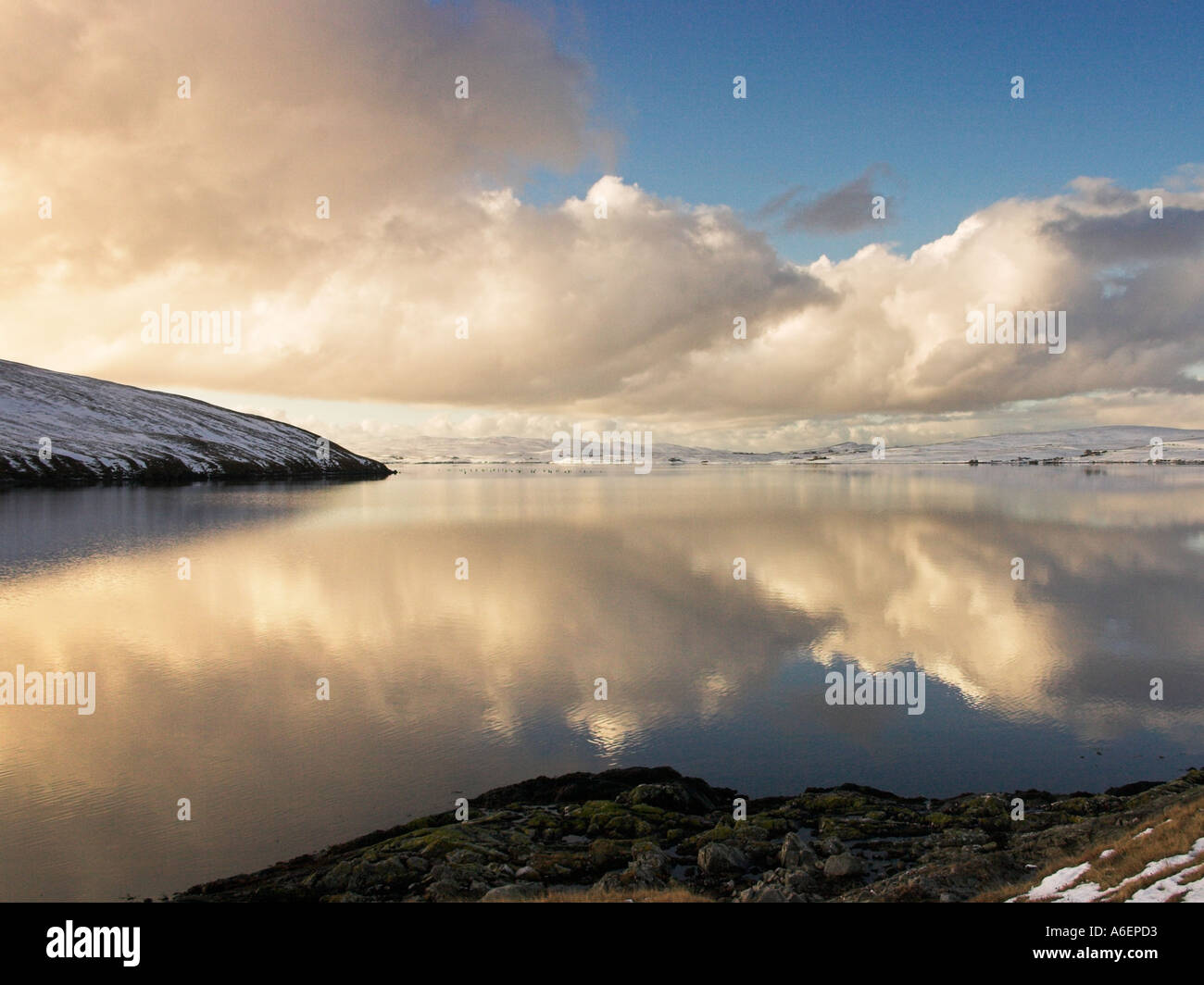 Snow clouds Brae Shetland Stock Photo - Alamy