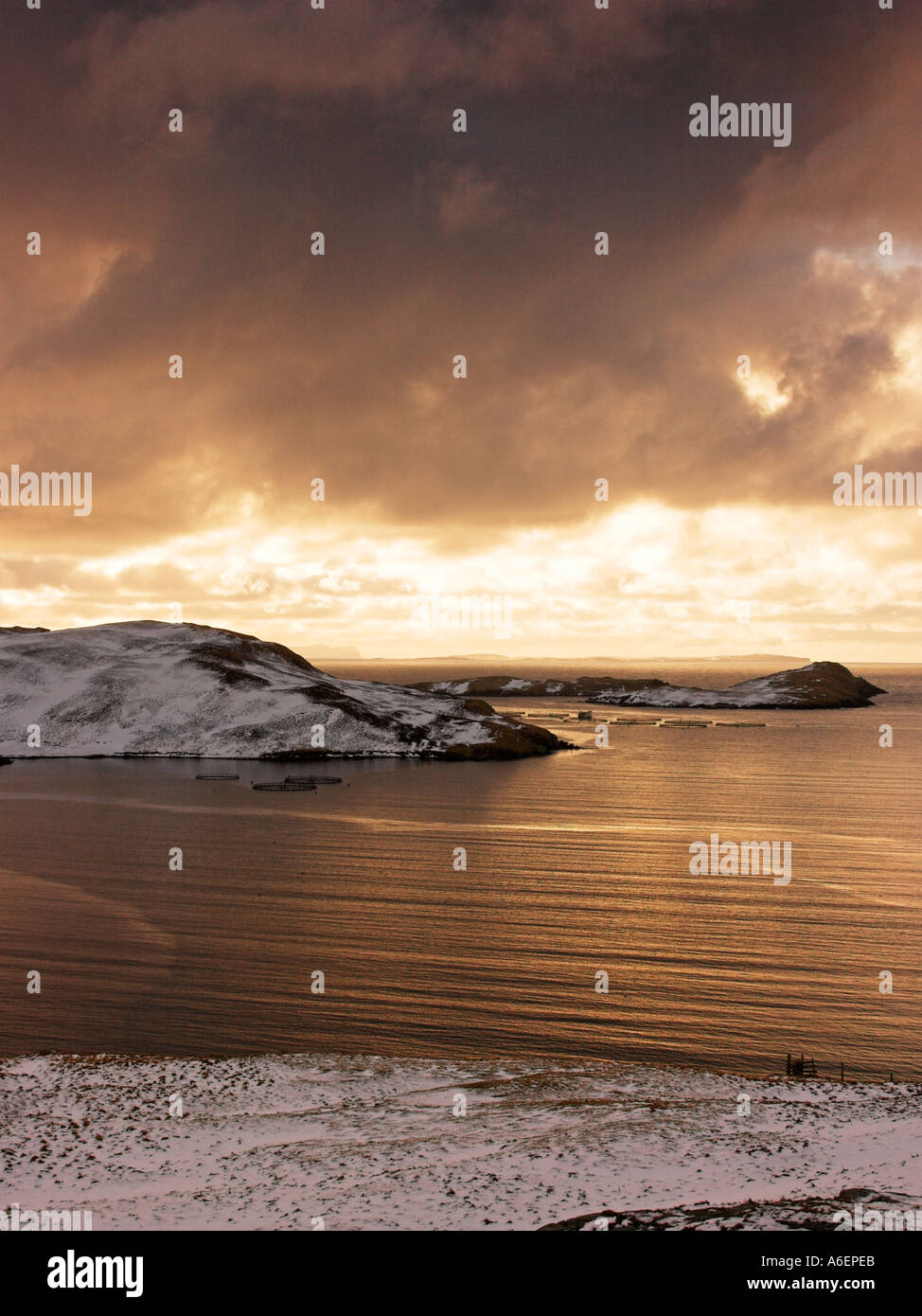 Snow clouds Brae Shetland Stock Photo - Alamy