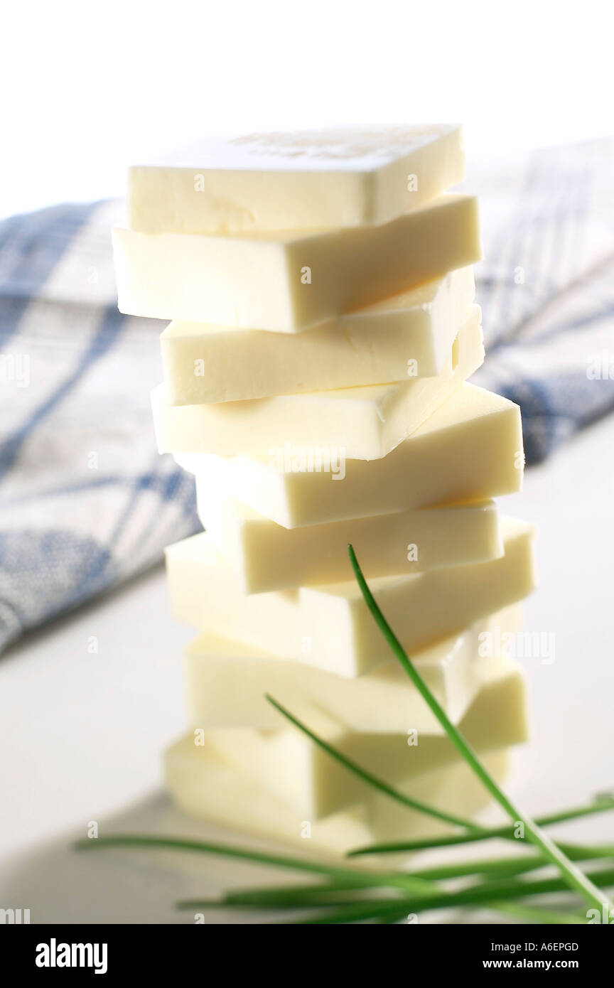 Stacked pieces of butter Stock Photo - Alamy