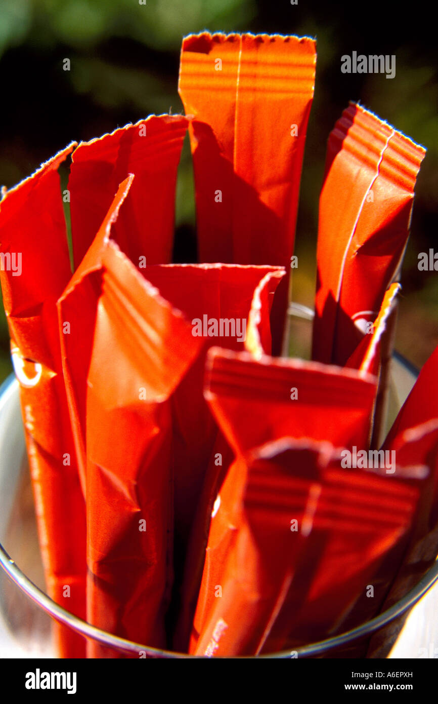 Condiments sugar packets hi-res stock photography and images - Alamy
