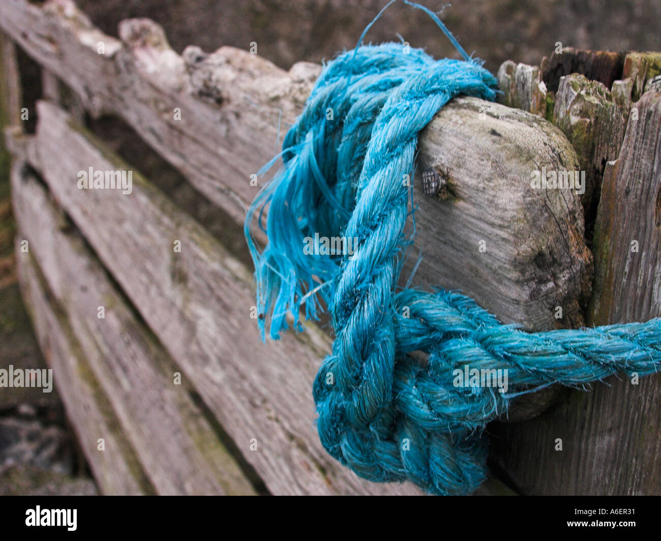 Rope on Gate Spiggie Shetland Stock Photo - Alamy