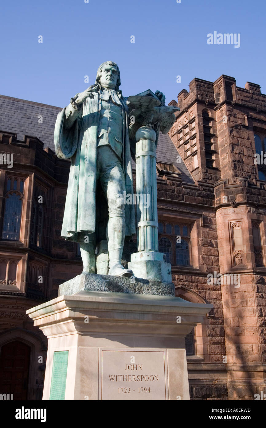 Stock photograph of a statue of John Witherspoon on the Princeton ...