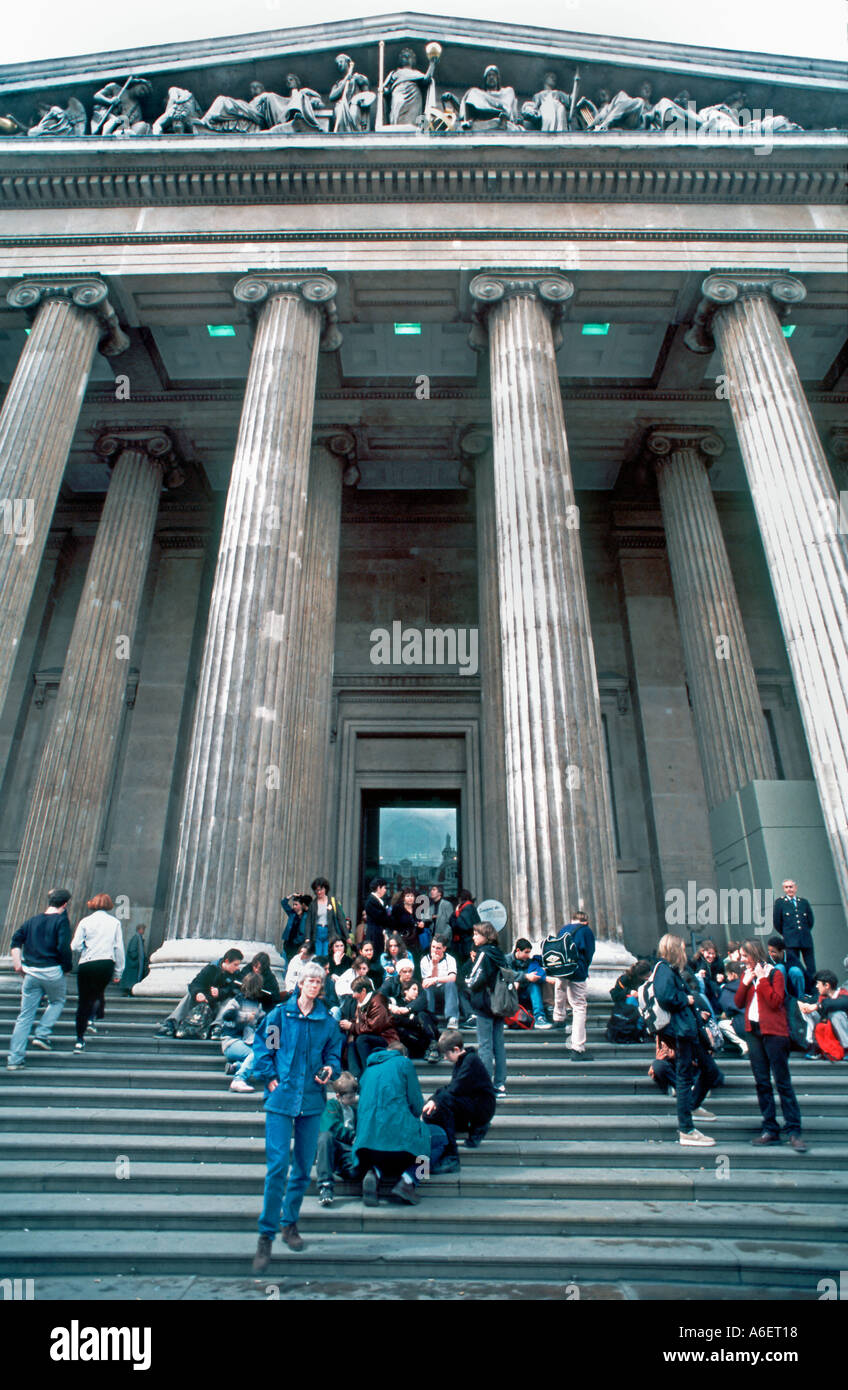 London England, Front Entrance to "British Museum" Classical ...