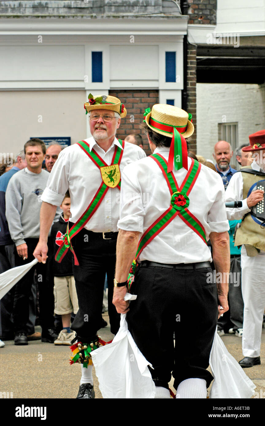 Traditional Morris men Dancers perform a traditional Pagan routine ...