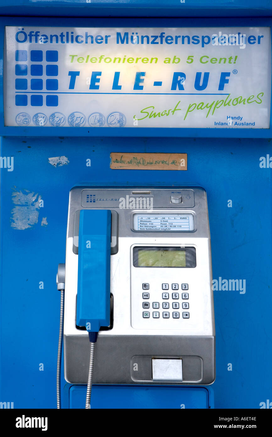 German public telephone box on the street Stock Photo - Alamy