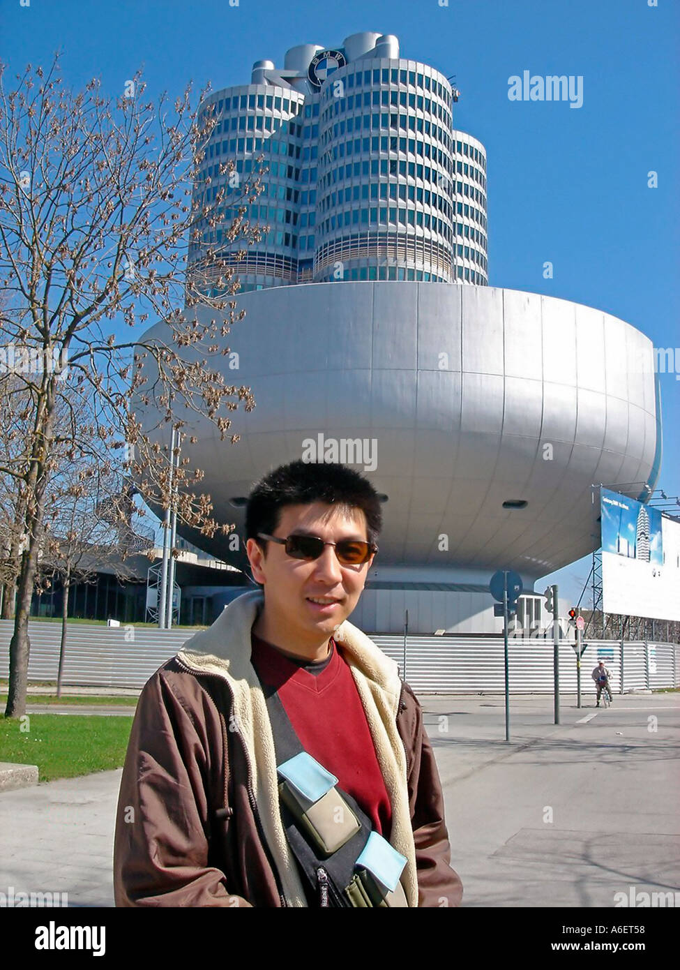 Munich Germany Chinese Man, Tourist Posing at B.M.W Auto Corporate ...