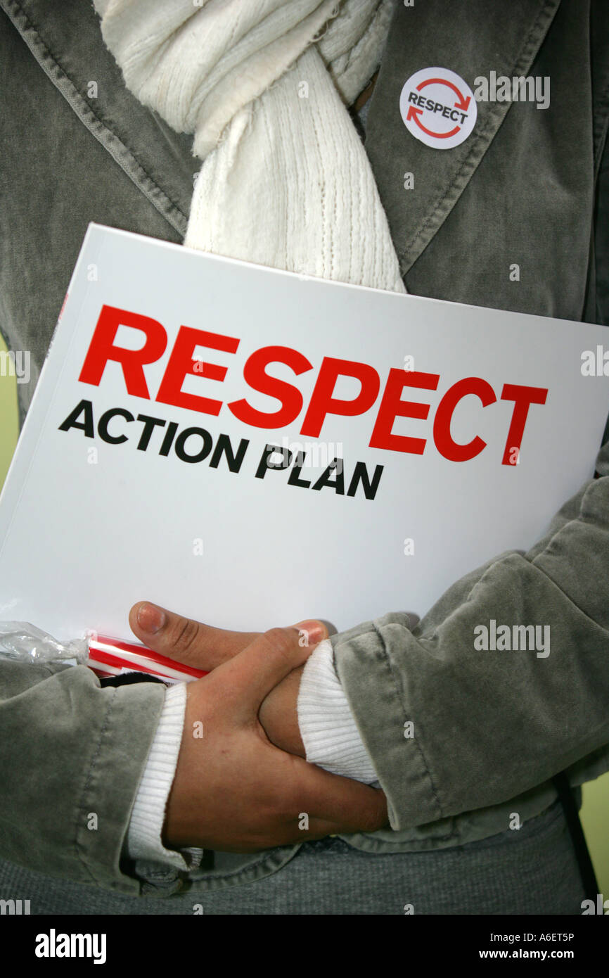 Student holding a RESPECT Action Plan pack during an official visit by ...