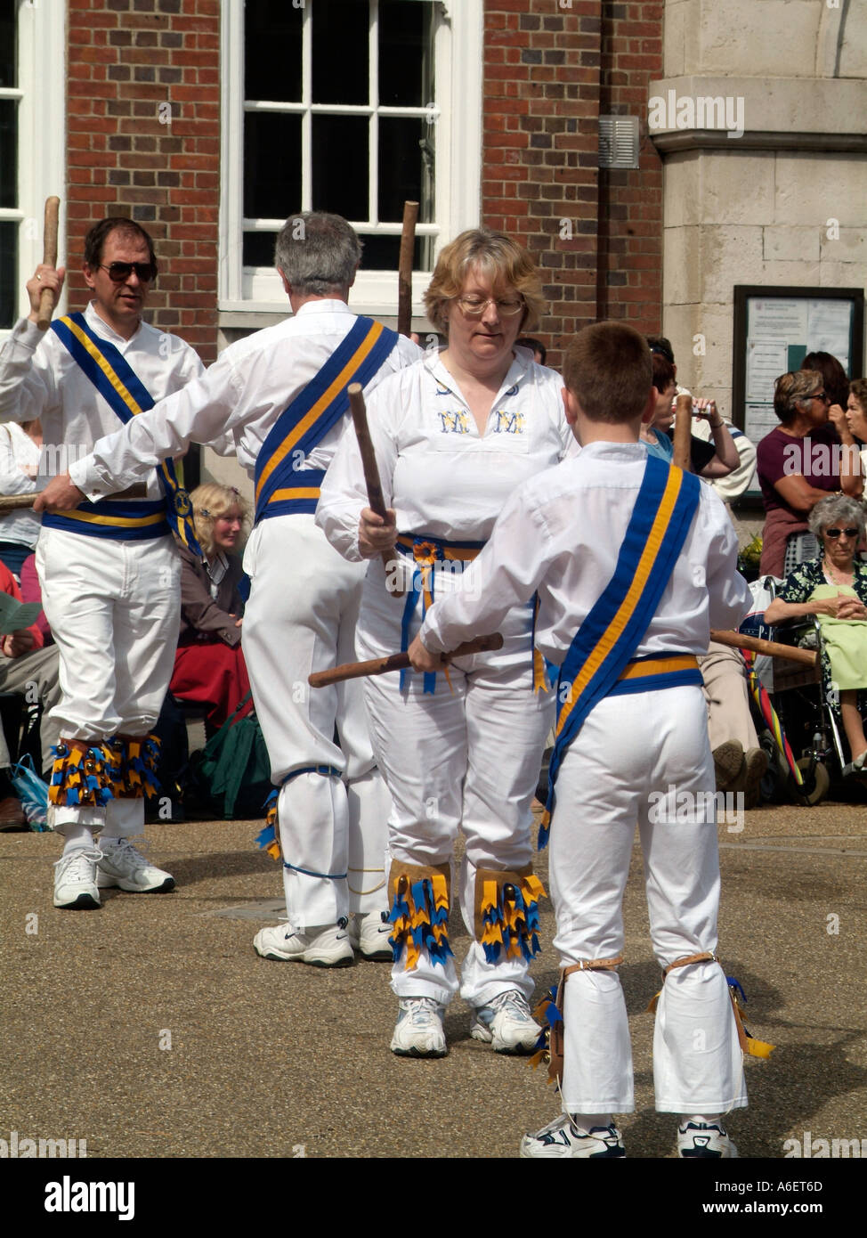 Traditional Morris men Dancers perform a traditional Pagan routine ...