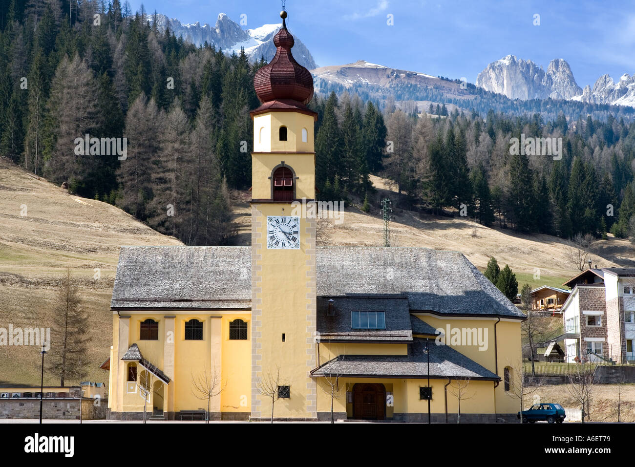 Tirolean church near Predazzo Alto Adige Italy Stock Photo - Alamy