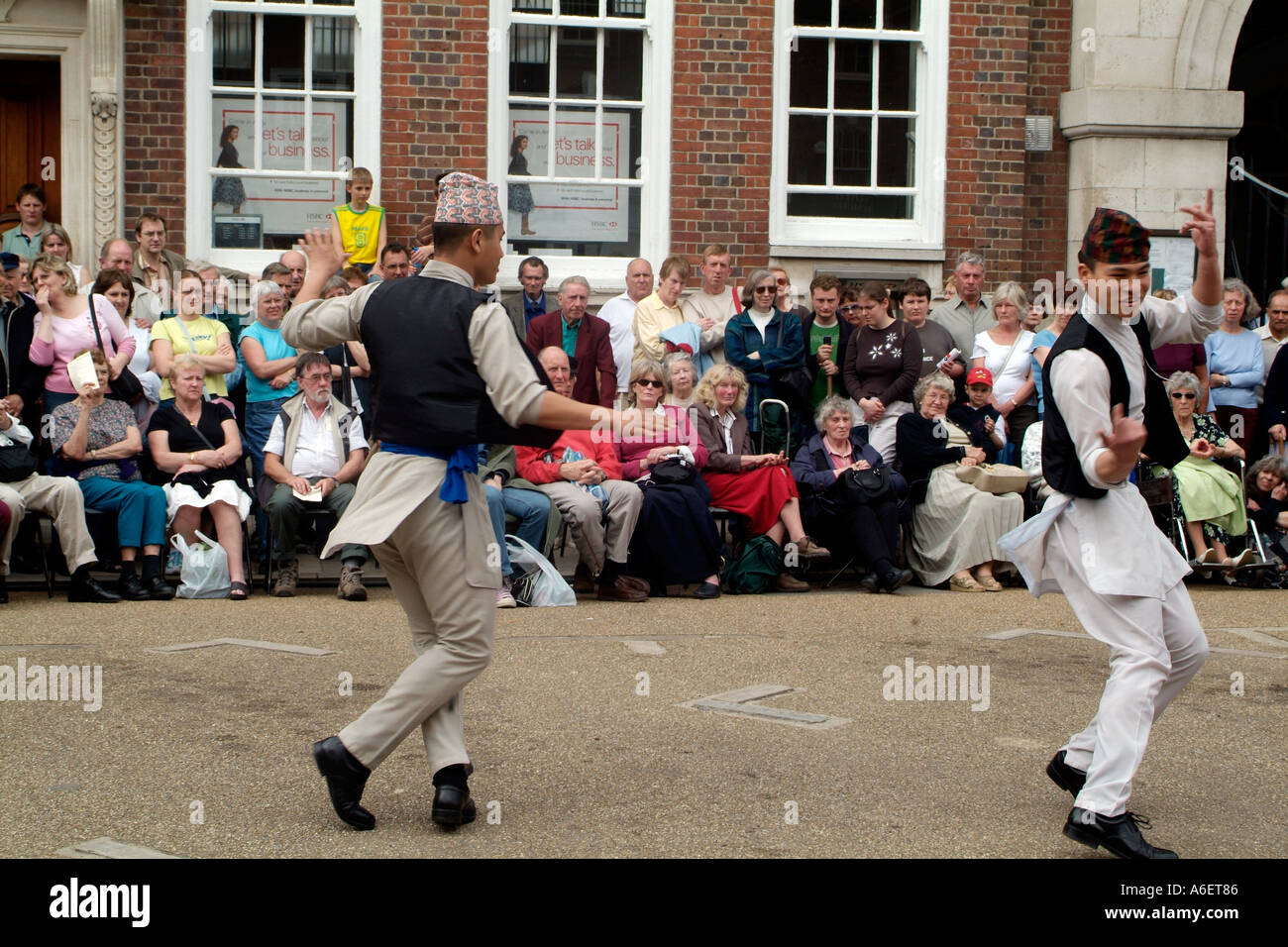Soldiers from the Gurkha Regiment perform a ritual Nepalese dance at a ...