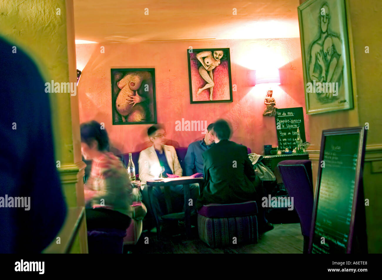 Paris France Interior French Cafe Bar Bistro Restaurant "Chez Justine ...