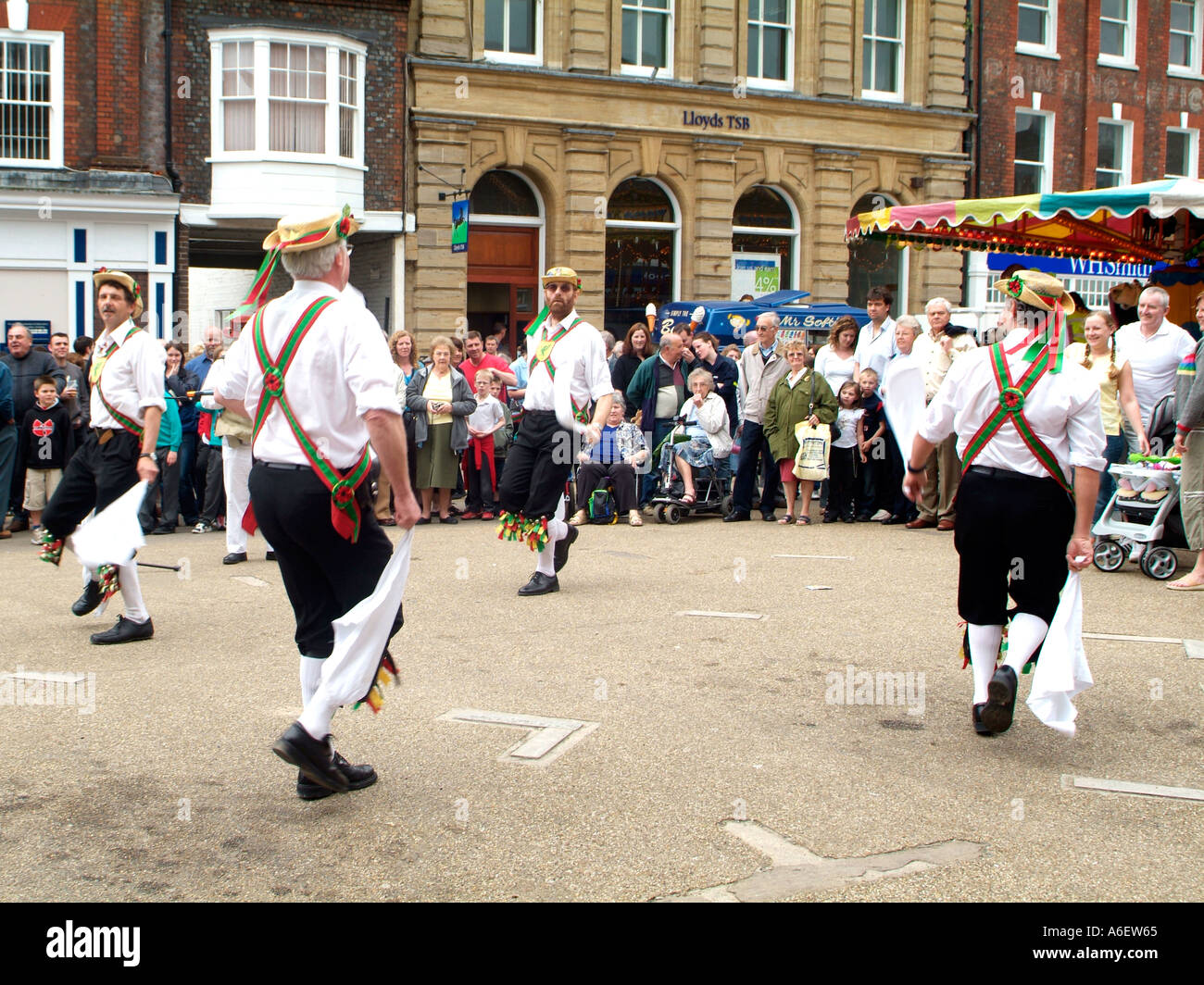 Traditional Morris men Dancers perform a traditional Pagan routine ...