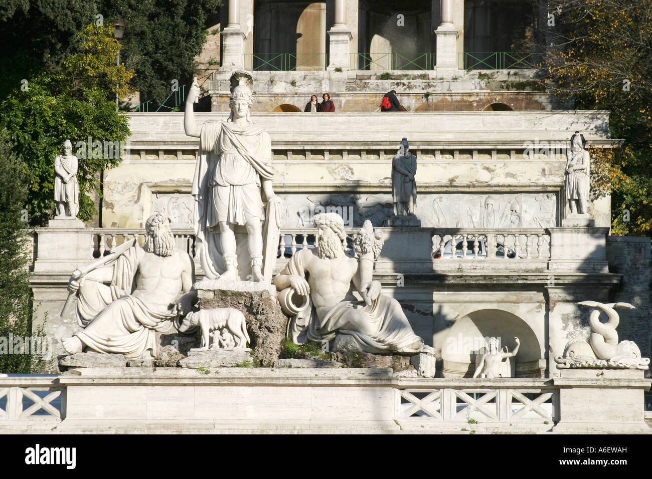 Part of a large marble statue on the Pincian Hill in the Piazza del ...