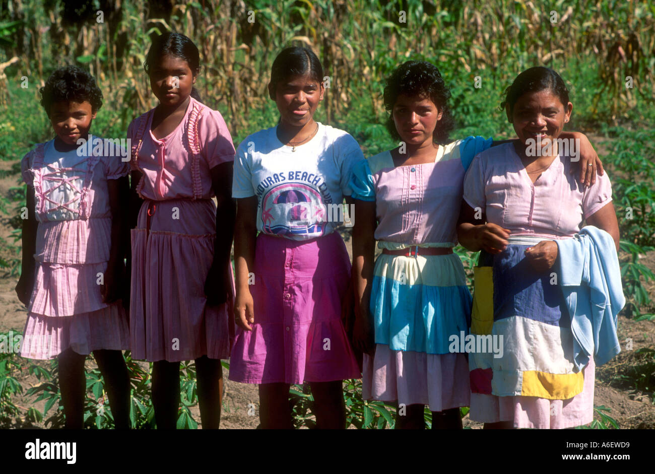 Mother and daughters from a farming family. Central Honduras Stock ...