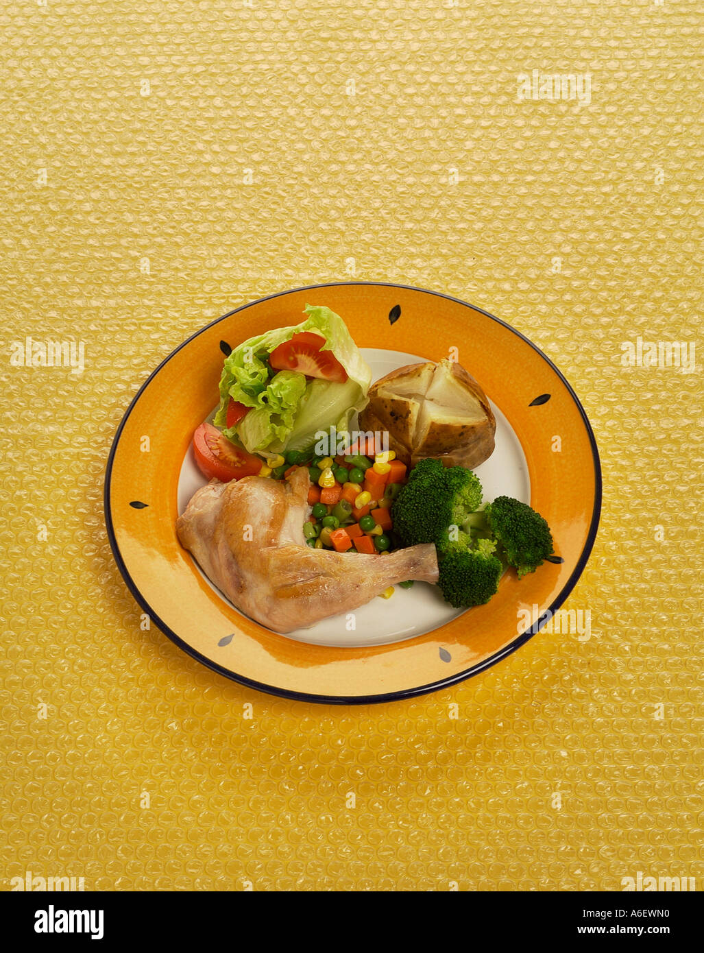 Plate of chicken and vegetables representing recomended components for ...