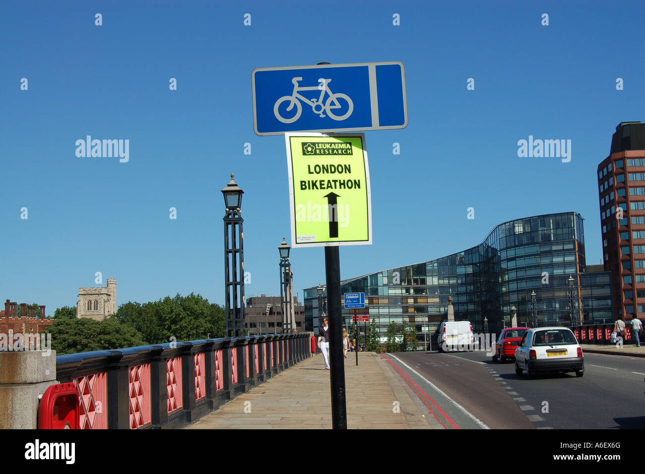 London Bikeathon Sign Stock Photo - Alamy