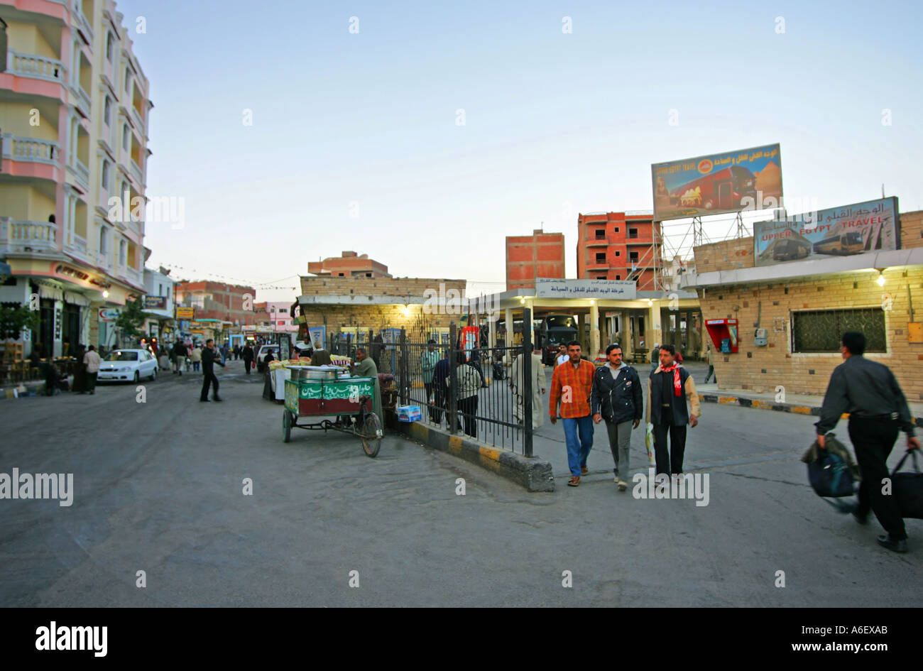 Upper Egypt travel bus station Hurghada city Stock Photo - Alamy