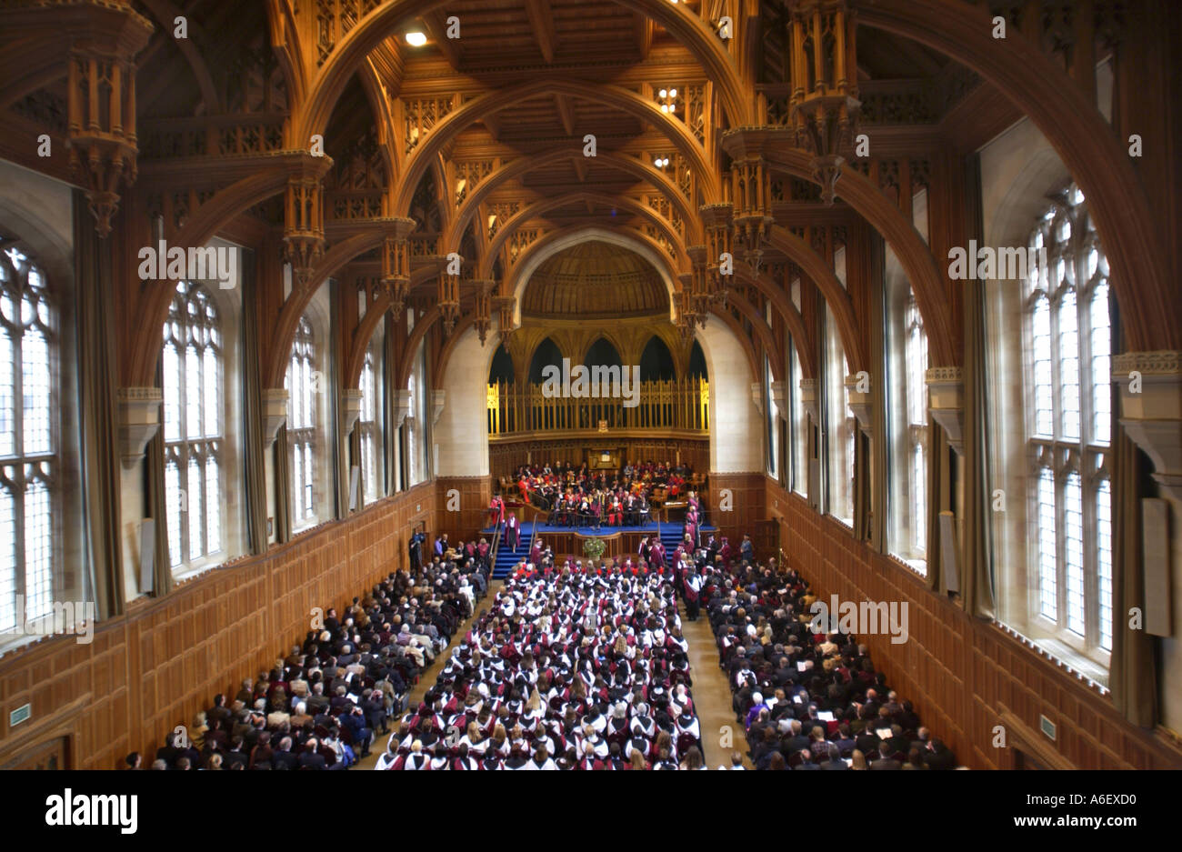 Student degree ceremony in the Great Hall of the Wills Memorial ...
