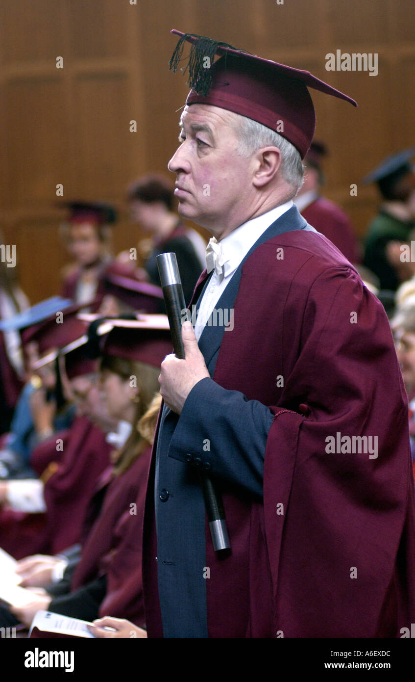 Ushers at a student graduation ceremony in the Great Hall of the Wills ...
