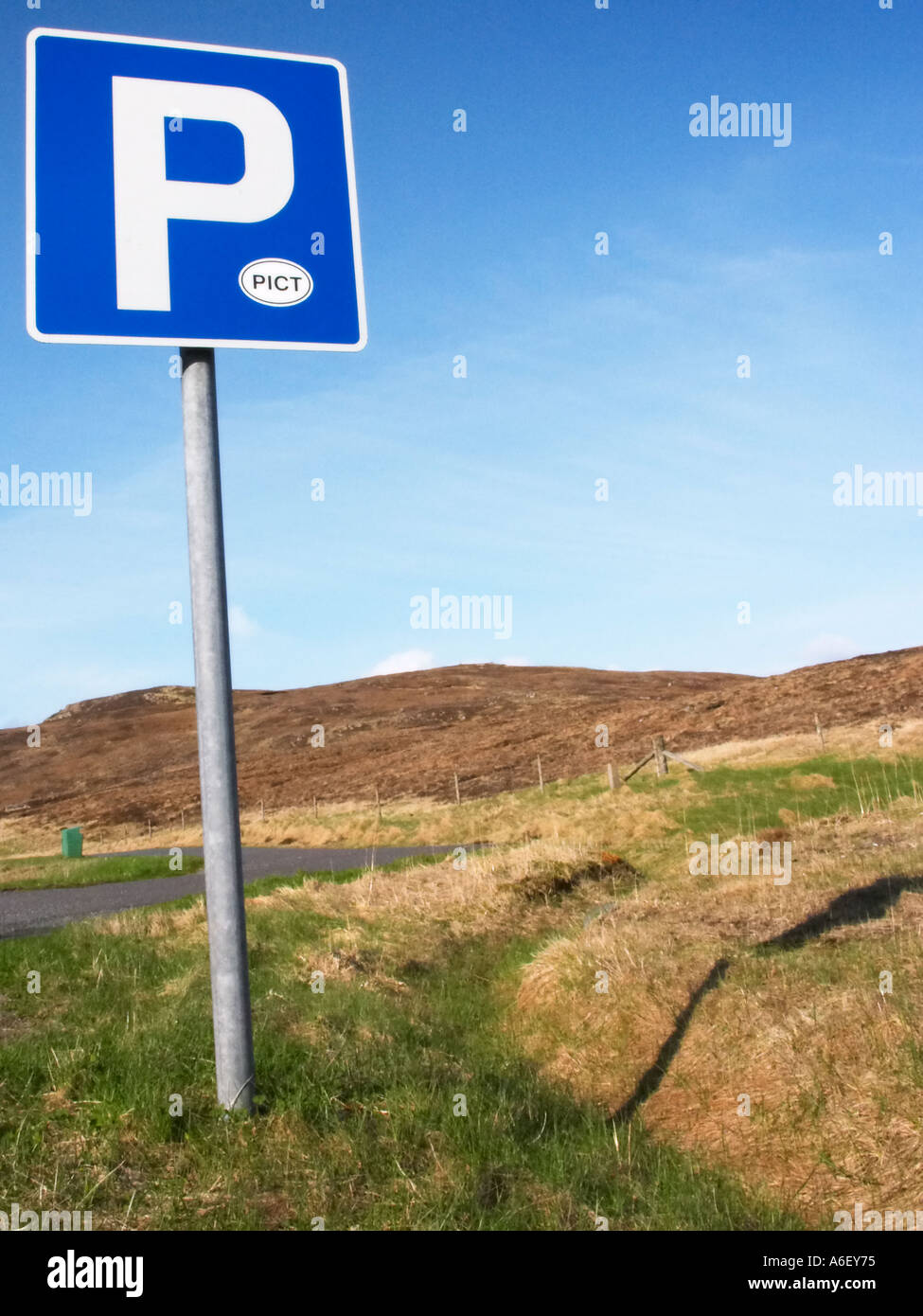 P for Pict sign Northmaven Shetland Stock Photo - Alamy
